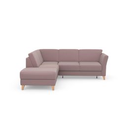 Sit & More Ecksofa SIT & MORE, B:248cm H:87cm T:213cm, rosa, Wohnzimmer, Sofas, "Visby L-Form", Wahlweise mit Bettfunktion und Stauraum, frei im Raum stellbar