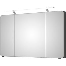 Spiegelschrank SAPHIR, B:120cm H:70,3cm T:17cm, grau, Holzwerkstoff, Badezimmer, Schr&auml;nke, "Serie 4005 Badezimmer-Spiegelschrank inkl.