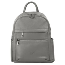 Samantha Look Damen Cityrucksack, grau, Leder, Rindsleder, Rucks&auml;cke, echt Leder, Made in Italy