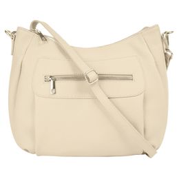 Samantha Look Damen Umh&auml;ngetasche, beige, Leder, unifarben, Taschen, echt Leder, Made in Italy