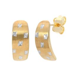 Lady Damen Paar Ohrstecker, gold, Ohrringe