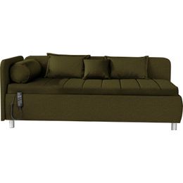 Schlafsofa Alina, B:207cm H:80cm T:102,5cm, gr&uuml;n, Struktur TMD (100% Polyester), Jugendzimmer, Sofas, "Kiana", Liegefl&auml;che 90/200 cm oder 100/200 cm,