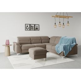 Sit & More Ecksofa SIT & MORE, B:251cm H:85cm T:231cm, grau, 90% Polyester, 10% Polyamid, Wohnzimmer, Sofas, "Sinatra L-Form", optional mit Kopfteilverstellung