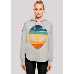 F4NT4STIC Damen Kapuzenpullover "Alien Sonnenuntergang Retro", grau, Gr. XS, Obermaterial: 100% Baumwolle, Pullover, Premium Qualit&auml;t
