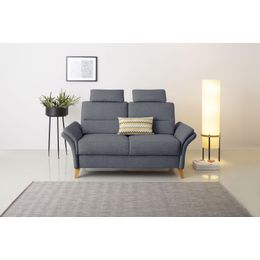 2-Sitzer Home Affaire, B:166cm H:90cm T:89cm, grau, 100% Polyester, Sofas, "Westerland", Federkern-Polsterung. wahlweise mit Armlehnfunktion