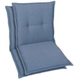 Sitzauflage GO-DE, B:50cm H:7cm T:100cm, blau, Polyester, Polyurethan, Outdoor, Polsterauflagen, Ma&szlig;e ca.: 50 cm x 100 cm x 7 cm