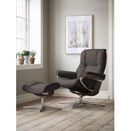 stressless "Mayfair" Set, Relaxsessel mit Hocker, mit Hocker, mit Cross Base, Gr&ouml;&szlig;e S, M & L, Holzakzent Braun