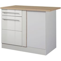 Eckunterschrank KOCHSTATION, B:110cm H:85cm T:60cm, wei&szlig;, Holzwerkstoff, MDF, K&uuml;che, Schr&auml;nke, "KS-Wien", Breite 110 cm