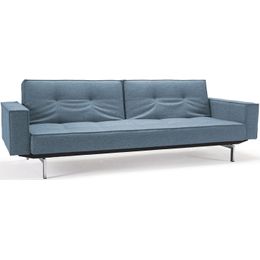 Schlafsofa, B:242cm H:79cm T:100cm, blau, INNOVATION LIVING , Luxus-Kunstleder;Struktur ( 69% Polyester, 20% Polyacryl, 7% Baumwolle, 4%
