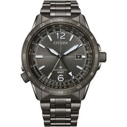 Citizen Herren Automatikuhr "Promaster Mechanical GMT", schwarz, Armbanduhren, Armbanduhr, Herrenuhr, Edelstahlarmband, bis 20 bar wasserdicht