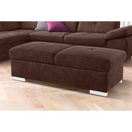 Hocker, B:140cm H:44cm T:67cm, braun, exxpo - SOFA FASHION, NaturLEDER (echtes Rindsleder) in Sitz und R&uuml;cken. Korpus in passendem Kunstleder SOFTLUX