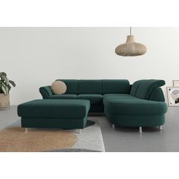 Sit & More Ecksofa SIT & MORE, B:250cm H:78cm T:212cm, gr&uuml;n, Webstoff (100% Polyester);Struktur weich (90% Polyester, 10% Polyamid);Luxus-Micofaser Euphoria