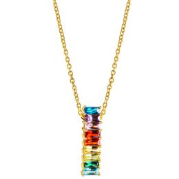 Firetti Damen Kette mit Anh&auml;nger "Schmuck Geschenk Silber 925 Halsschmuck Halskette Regenbogen", Silber 925 (Sterlingsilber), L: 50 B: 1,5mm, gold,