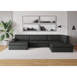 Wohnlandschaft DOMO collection, B:320cm H:78cm T:213cm, grau, Sofas, "Topper, elegant und zeitlos, komfortabel, U-Form", wahlweise mit Bettfunktion