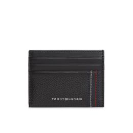 Tommy Hilfiger Damen Kartenetui "TH CENTRAL CC HOLDER"schwarz, Leder, unifarben, Basic, Kleinlederwaren, Unisex, Minigeldbeutel, Portemonneai mit