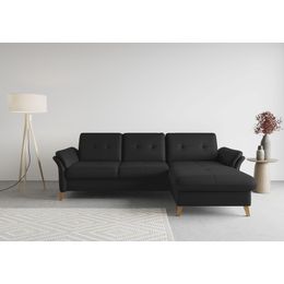 Sit & More Ecksofa SIT & MORE, B:268cm H:90cm T:176cm, grau, Wohnzimmer, Sofas, "G&ouml;teborg", Sitztiefenverstellung und Federkern, wahlweise mit Bettfunktion
