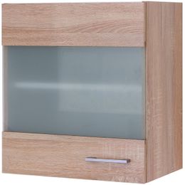 Glash&auml;ngeschrank Flex-Well, B:50cm H:55cm T:32cm, braun, K&uuml;che, Schr&auml;nke, "Samoa", (B x H x T) 50 x 54,8 x 32 cm, mit Stollenglast&uuml;ren