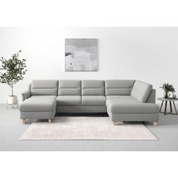 Sit & More Wohnlandschaft SIT & MORE, B:325cm H:90cm T:187cm, grau, Sofas, "Far&ouml; U-Form", inklusive Federkern, wahlweise mit Bettfunktion und Bettkasten