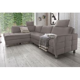 Sit & More Ecksofa SIT & MORE, B:233cm H:78cm T:196cm, grau, Struktur fein (100% Polyester);Struktur (100% Polyester), Wohnzimmer, Sofas, "Pablo L-Form",