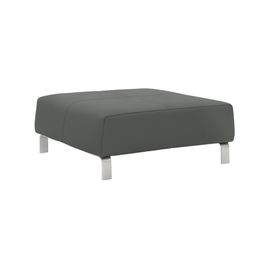 Hocker Calia italia, B:97cm H:40cm T:97cm, grau, Leder SORRENTO, pigmentiertes Glattleder;Leder BULL, pigmentiertes Dickleder, Wohnzimmer, Hocker,