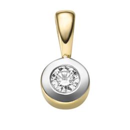 Adelia&acute;s ADELIA ́S Damen Kettenanh&auml;nger "Damen 585 Gold Anh&auml;nger mit Diamant Brillant &Oslash; 5,8 mm", 0,15 VVS = sehr sehr kleine Einschl&uuml;sse, Diamanten Gelbgold