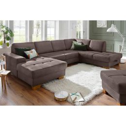 Wohnlandschaft Home Affaire, B:340cm H:86cm T:224cm, braun, Luxus-Microfaser (100% Polyester);Luxus-Microfaser ALTARA NUBUCK (100%
