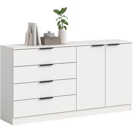 Sideboard Home Affaire, B:148cm H:80cm T:35cmwei&szlig;, FSC-zertifizierter Holzwerkstoff, Wohnzimmer, Sideboards, "SKARDE, Breite 148 cm, 4 Schubk&auml;sten, 2
