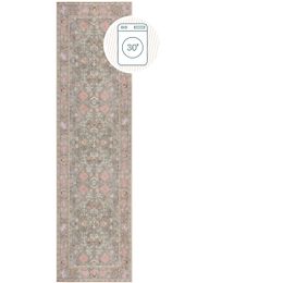 Teppich FLAIR RUGS, B:60cm H:4mm L:230cm, gr&uuml;n, Kunstfaser, Wohnzimmer, Teppiche, "Una", Waschbarer Traditioneller Teppich
