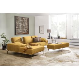 Ecksofa W.Schillig, B:299cm H:88cm T:178cm, gelb, Longlife Xtra-Leder Z73: Naturwalkleder der Luxusklasse aus den erlesensten Rohh&auml;uten. Hautst&auml;rke