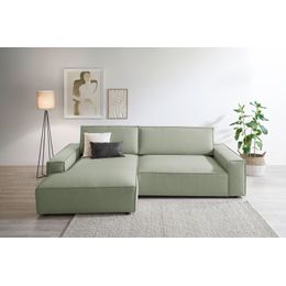 Home Affaire "NEU: SHERWOOD XXL 284, Big-Sofa L-Form, tiefe Sitzfl&auml;che 95 cm, Cord" Recamiere rechts/links, als Schlafsofa stellbar, Cord u.