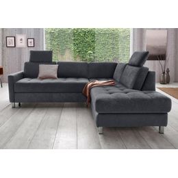 Sit & More Ecksofa SIT & MORE, B:233cm H:78cm T:196cm, grau, Struktur fein (100% Polyester);Struktur (100% Polyester), Wohnzimmer, Sofas, "Pablo L-Form",