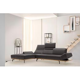 Ecksofa, B:293cm H:117cm T:212cm, braun, CREATION BY ROLF BENZ, Flachgewebe DONNA (76% Polyester 24% Polyacryl);Leder OSKAR - echtes Leder,