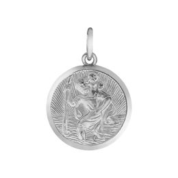Vivance Damen Kettenanh&auml;nger "925/- Sterling Silber rhodiniert Christophorus", one-size, Silber 925 (Sterlingsilber), 1,1 g, wei&szlig;, Silber 925