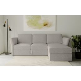 Ecksofa Home Affaire, B:242cm H:90cm T:155cm, braun, 53% strukturiertes Polyester, 47% Polyester, Wohnzimmer, Sofas, "Lavars, L-Form, Schlafsofa",
