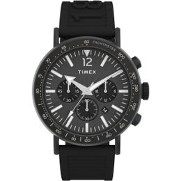 Timex Damen Chronograph "WATERBURY STANDARD", schwarz, Armbanduhren, Quarzuhr, Armbanduhr, Herrenuhr, Datum, Leuchtzeiger, Stoppfunktion