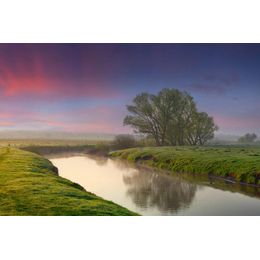 papermoon Fototapete "Fluss in Landschaft", B/L: 5m x 2,8m, Bahnen: 10 Stk., bunt, Schlafzimmer, Tapeten