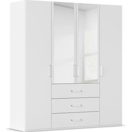 Dreht&uuml;renschrank Rauch, B:201cm H:223cm T:61cm, wei&szlig;, Holzwerkstoff, Schr&auml;nke, "Kleiderschrank Schrank Garderobe Schlafzimmerschrank EVELYN", in