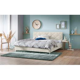 Polsterbett, L:210cm, beige, Westfalia Schlafkomfort, Bezug 100% Polyester, Polsterung: Polsterwatte, Material Gestell: gepolsterter Holzwerkstoff,