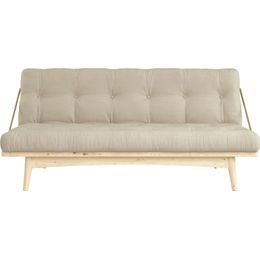 Schlafsofa Karup Design, B:190cm H:90cm T:130cm, beige, 80% Baumwolle + 20% polyester, Jugendzimmer, Sofas, "Folk", aus massiven Kiefernholz, inkl.