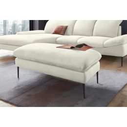 Hocker W.Schillig, B:106cm H:45cm T:71cm, wei&szlig;, Chenille-Flachgewebe R66 (85% Polyester, 15% Nylon);Longlife Xtra-Leder Z59: Glattleder mit modischer