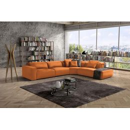 Ecksofa Egoitaliano, B:378cm H:95cm T:282cm, orange, Wohnzimmer, Sofas, "Beverly, extravangantes Designsofa mit erstklassigem Sitzkomfort", wahlweise