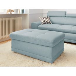 Sit & More Hocker SIT & MORE, B:102cm H:45cm T:66cm, blau, Struktur (100% Polyester);Flachgewebe (100% Polyester);Luxus-Microfaser (100% Polyester) 100%
