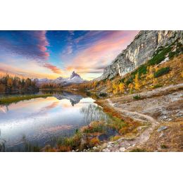 papermoon Fototapete "See in Landschaft", B/L: 5m x 2,8m, Bahnen: 10 Stk., bunt, Schlafzimmer, Tapeten