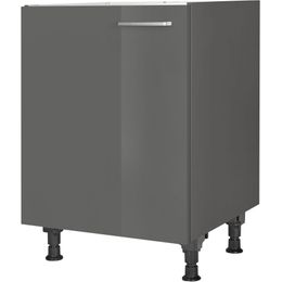 Sp&uuml;lenschrank Nobilia, B:60cm H:87cm T:58,3cm, grau, K&uuml;che, Schr&auml;nke, ""Flash", Ausrichtung w&auml;hlbar, vormontiert, in den Breiten", 45 und 60 cm, mit