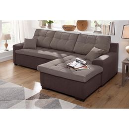 Ecksofa Home Affaire, B:247cm H:75cm T:150cm, braun, 100% Polyester Luxus-Microfaser/Struktur;100% Polyester PRIMABELLE/Webstoff;100% Polyester
