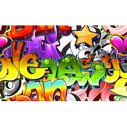 papermoon Fototapete "Graffiti", B/L: 4m x 2,6m, Bahnen: 8 Stk., bunt, Schlafzimmer, Tapeten