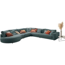 Ecksofa 3C CANDY, B:395cm H:86cm T:225cm, blau, 100% Polyester, Wohnzimmer, Sofas, "Enisa II, bequem und komfortabel, Mega Familiensofa, L-Form",