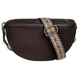 Bruno Banani Damen G&uuml;rteltasche, braun, Leder, leicht gl&auml;nzend, unifarben, Taschen, echt Leder