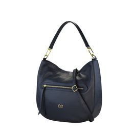 Damen Schultertasche "Porto", Collezione Alessandro, blau, Leder, Taschen, Mit geschw&auml;rzten R&auml;ndern und Frontrei&szlig;verschluss