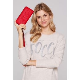 SOCCX Damen Geldb&ouml;rse, rot, Polyurethan, Kleinlederwaren, Handschlaufe